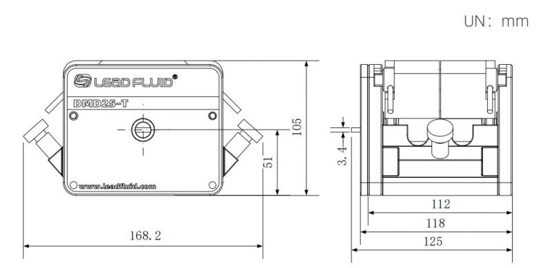 DMD25-T Low Pulse Pump Head - Lead Fluid