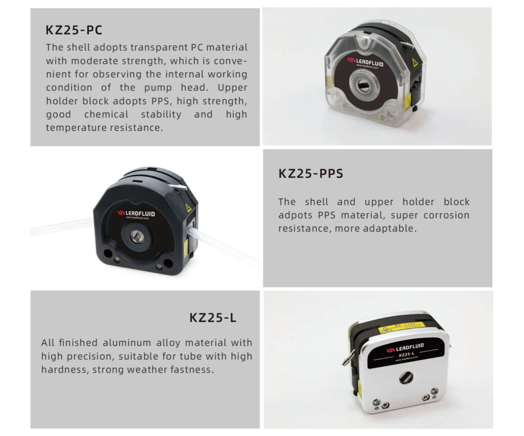 KZ25 Series Peristaltic Pump Head - Lead Fluid