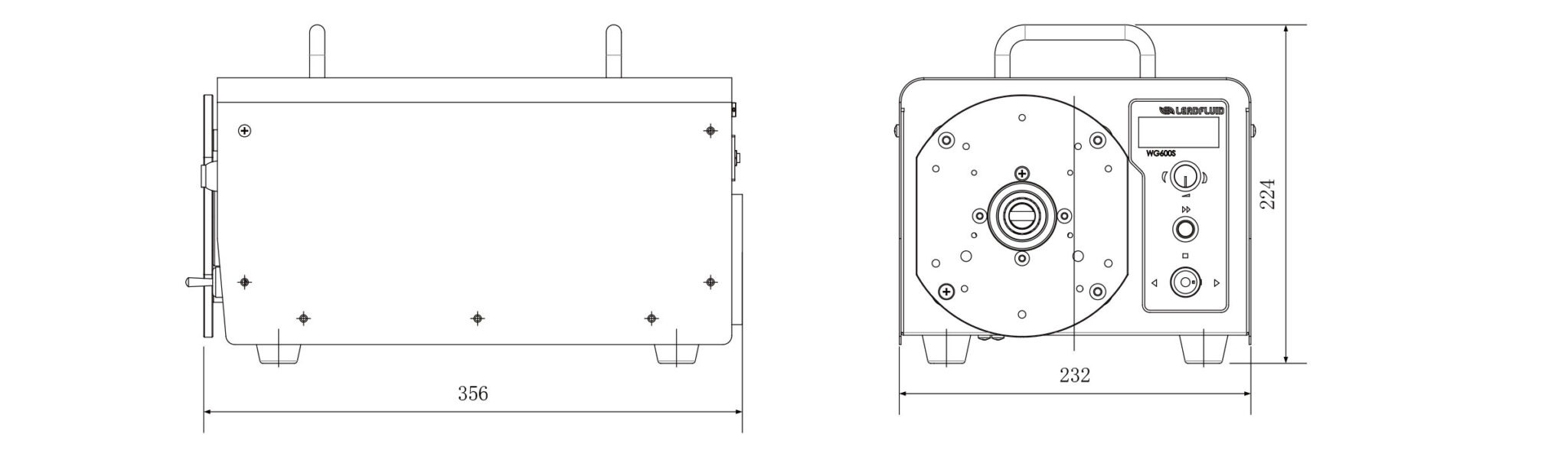 WG600S Industrial Variable Speed Peristaltic Pump - Lead Fluid